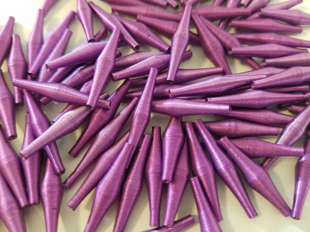 50 Pcs Purple Metal Coil Spring Spacer Beads 22mm X 5mm Jewelry ...