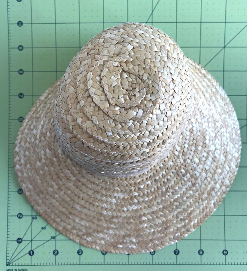 Lot of 4 Natural Large 9" Bonnet Straw Sun Hats Dolls Bears Crafts R.B ...