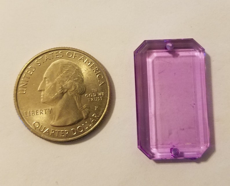 Pack of 24 Multi-color Transparent Rectangular Gemstone Acrylic Plastic ...