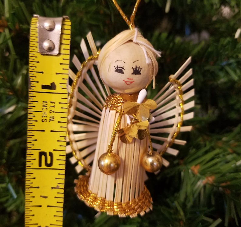 Pack of 12 Vintage Natural Raffia Straw Angel Christmas - Etsy