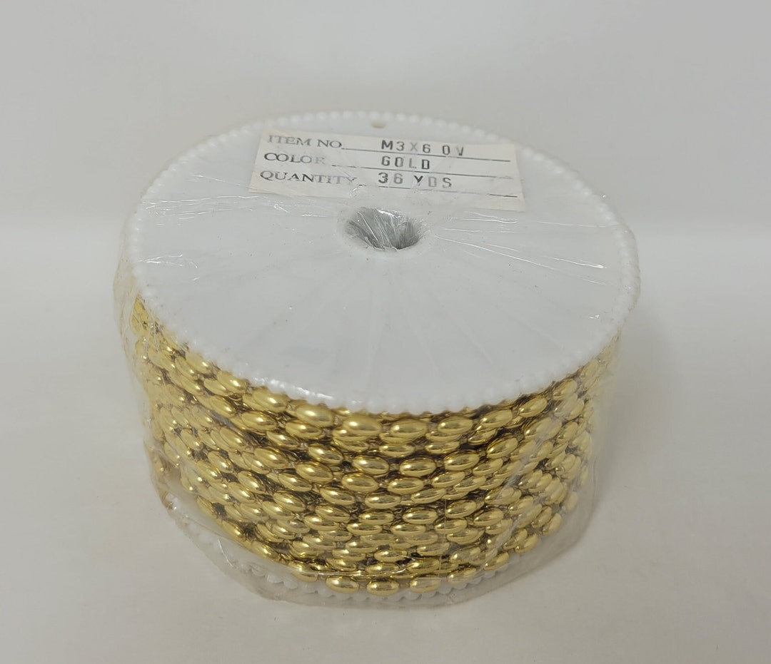 Bulk Spool Gold or Silver 3mm X 6mm Oval Pearls Beads Plastic String ...