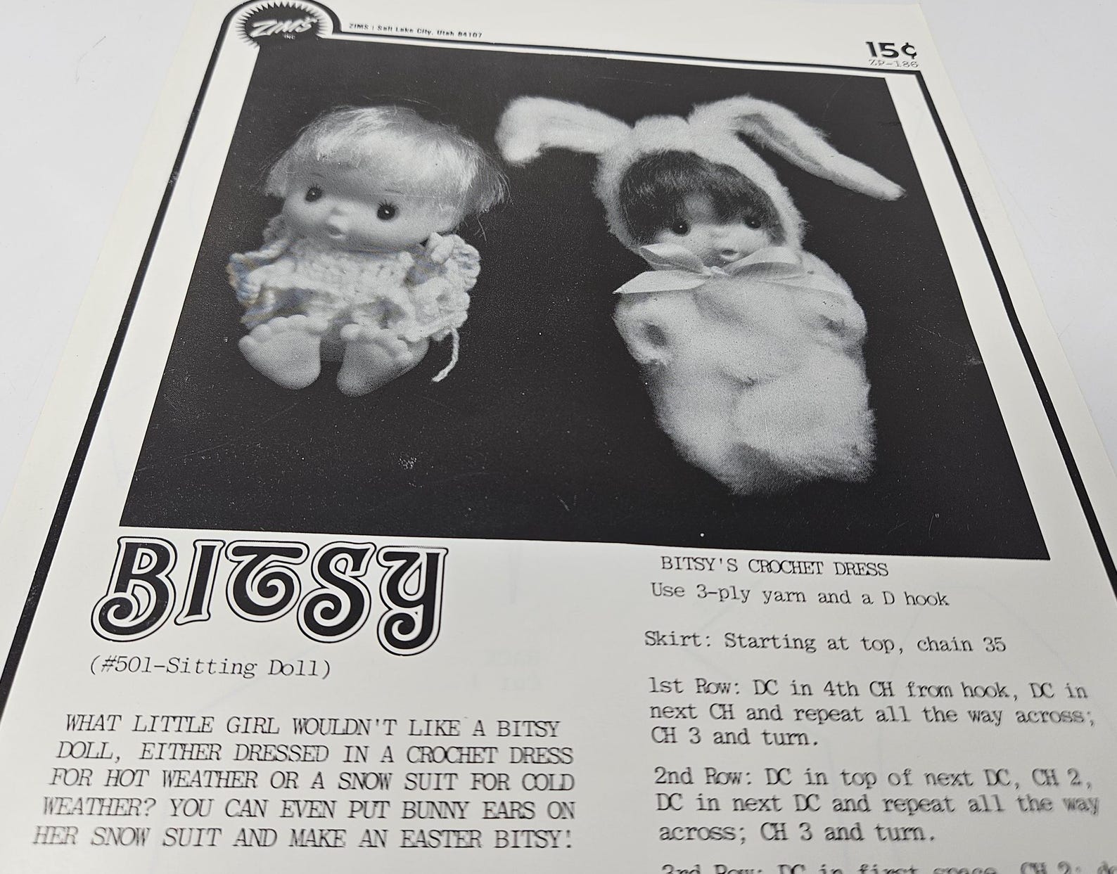 Lot of 4 Vintage Zim's Baby Doll Making Sewing Patterns Craft Leaflets ...