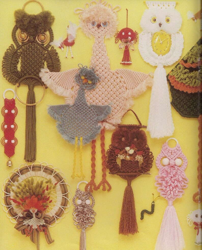 Vintage Macrame is for the Birds Craft Book Patterns for Owl | Etsy