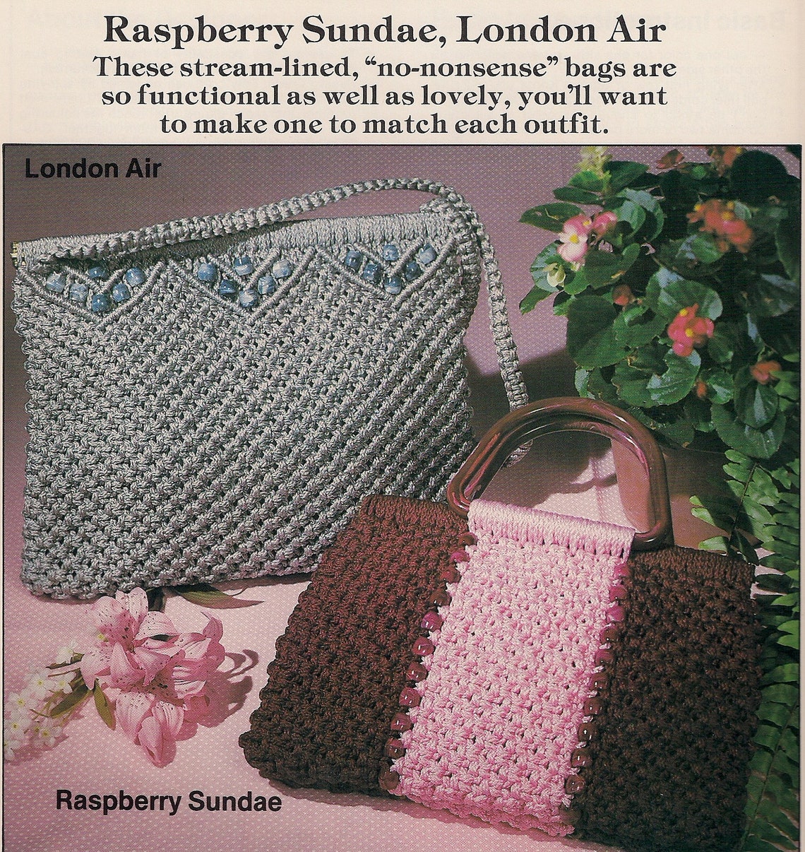 Purses 'a La Macrame Craft Book Patterns & - Etsy