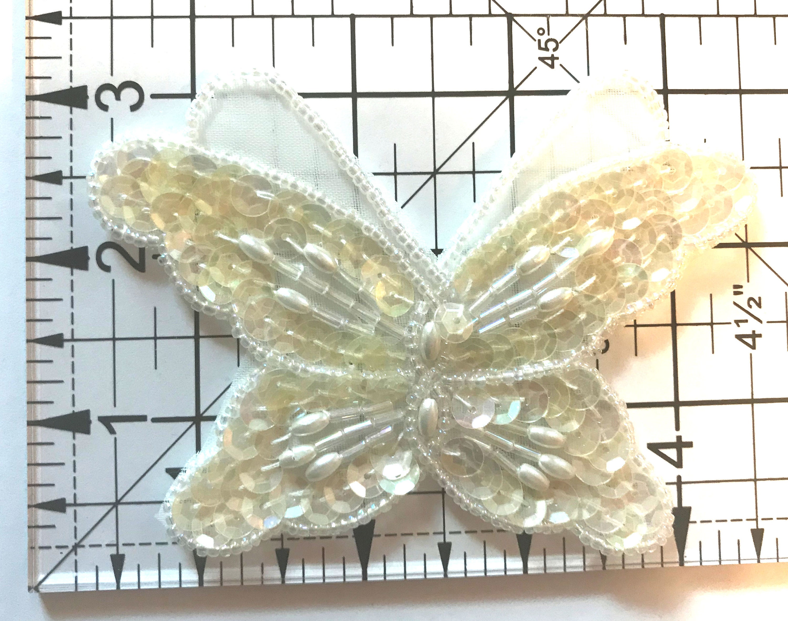 Large Butterfly Beaded Sequined Sew-on Applique Craft Sewing ...