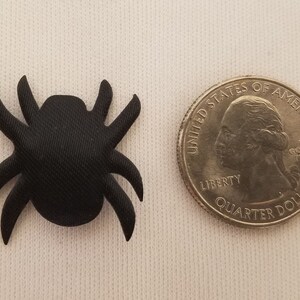 Pack of 50 Black Spider Halloween Puffins Padded Satin Applique Patch ...