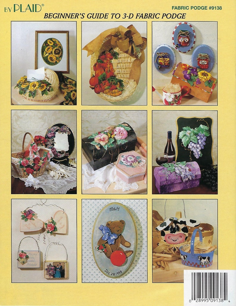 Beginner's Guide to 3-D Fabric Podge Mod Podge Crafting | Etsy