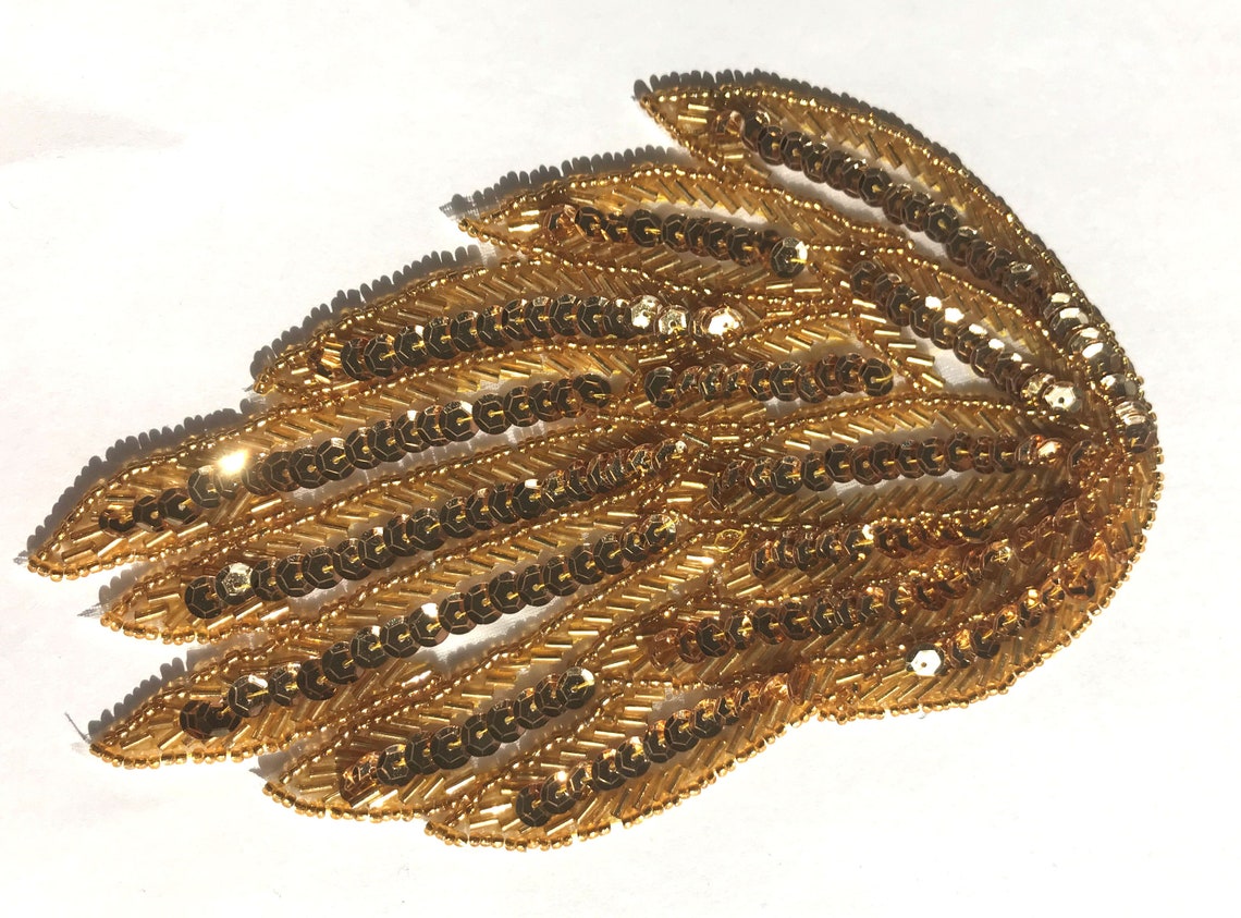 Angel Wings Large Beaded Sequined Sew-on Applique Craft Sewing - Etsy