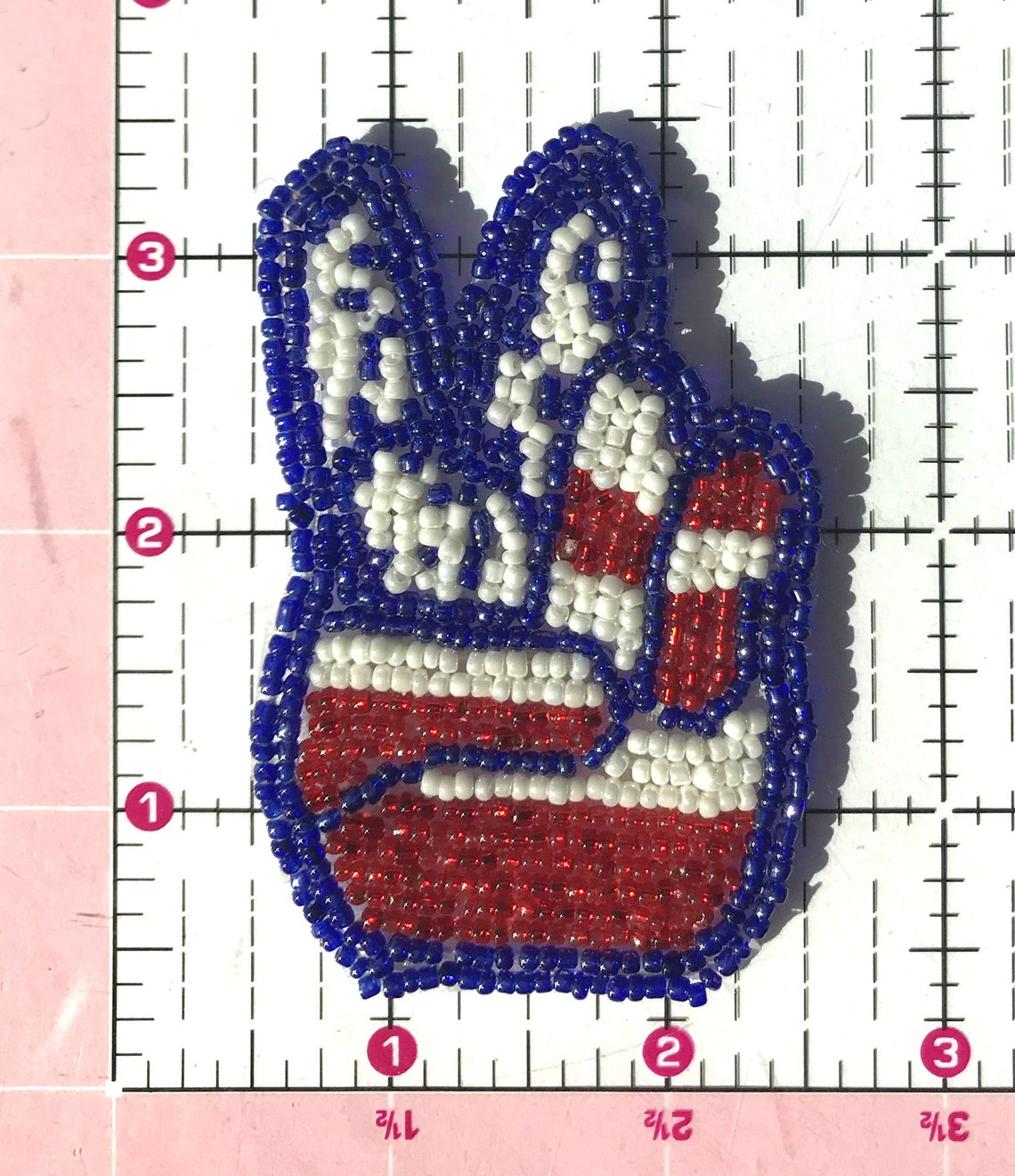 Pack of 2 Peace Sign Hand Symbol Beaded Sew-On Applique Craft | Etsy