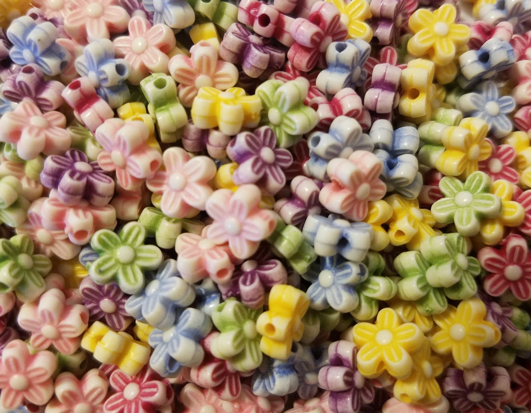 300 Pcs Daisy Flower Plastic Acrylic Craft Beads 9mm - Etsy