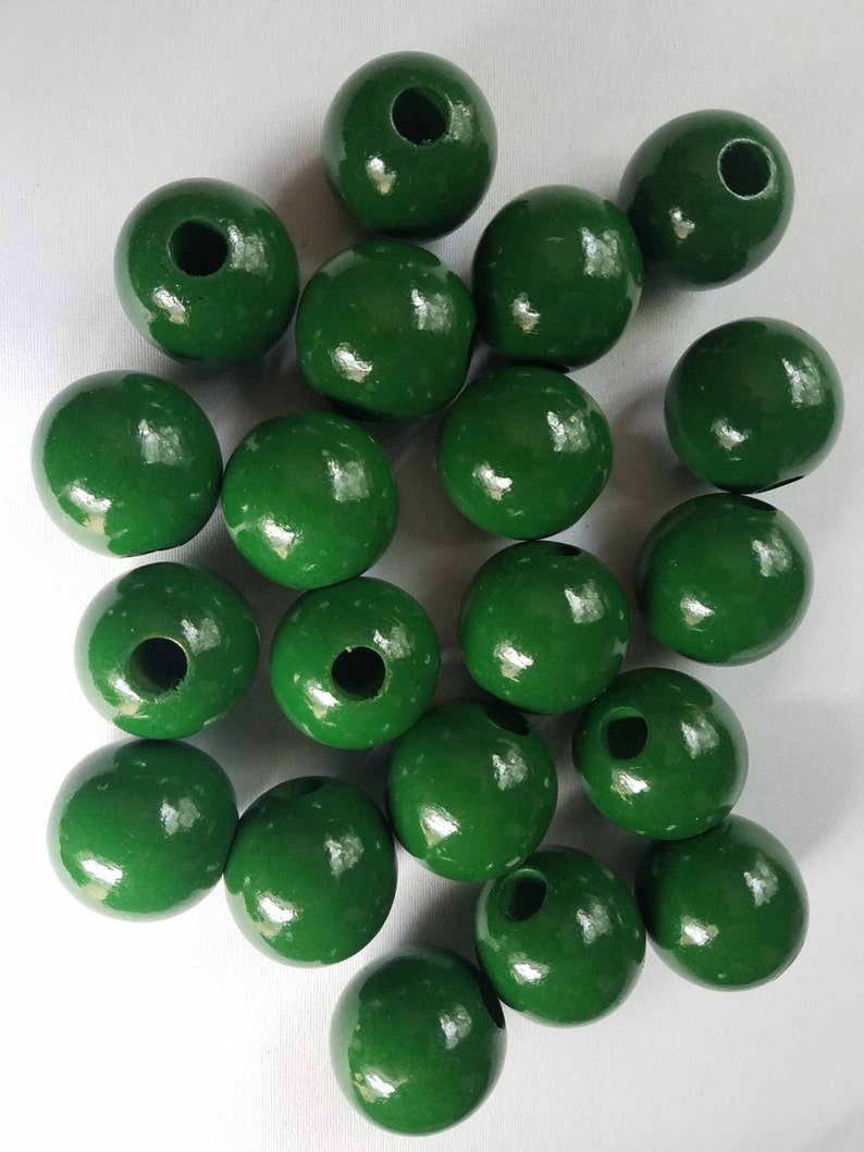 Lot of 20 Wood Round Macrame Plant Hanger Wooden Craft Beads 1-1/2 ...