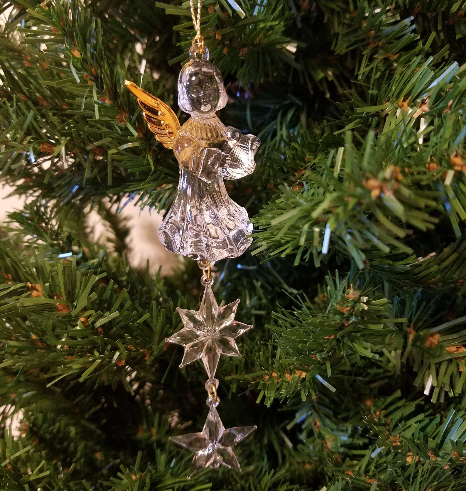 Lot of 6 Vintage 6 Crystal Clear Acrylic Angel Ornaments - Etsy