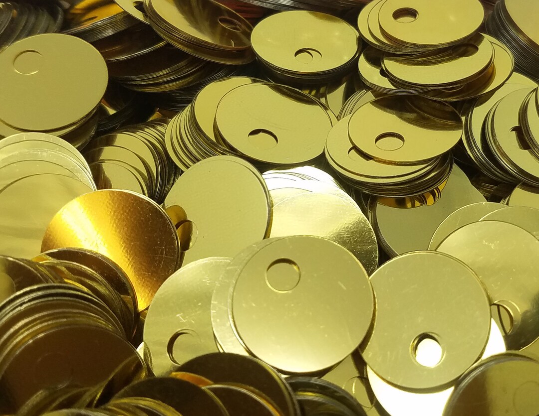 200 Pcs Vintage Metallic Gold 20mm Round Circle Paillette Large Hole ...