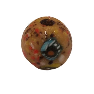 Pack of 30 Vintage Tan Multi-color Mosaic Glass 14mm Round Beads for ...