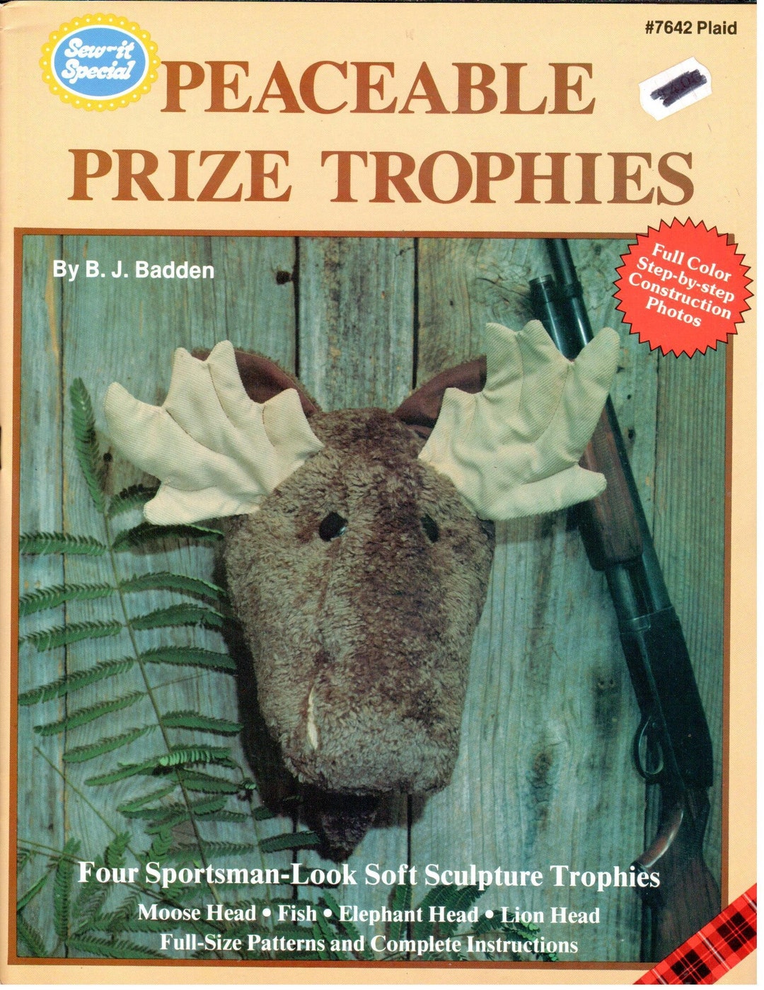 Peaceable Prize Trophies Soft Sculpture Animals Dolls Sewing Patterns ...