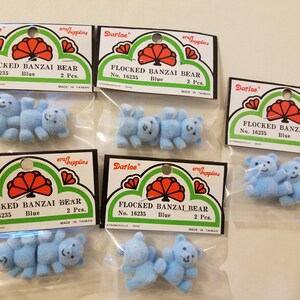 Lot of 10 Darice Craft 1" Miniature Flocked Banzai Teddy Bears - Etsy
