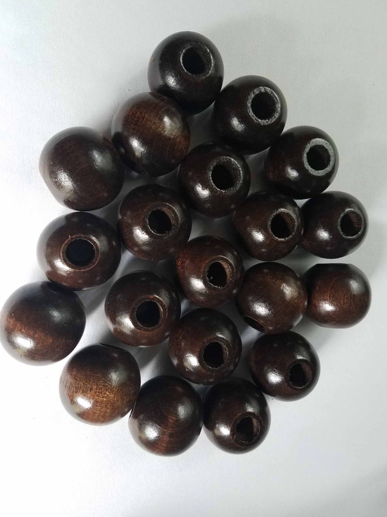 Lot of 20 Wood Round Macrame Plant Hanger Wooden Craft Beads 1-1/2 ...