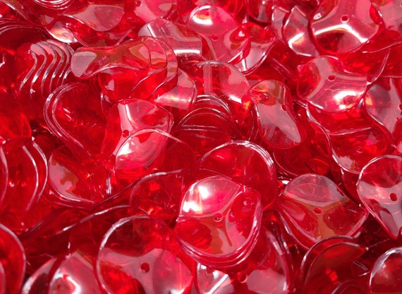 Pack of 25 Vintage Translucent Red Plastic Lucite Wavy Disc - Etsy