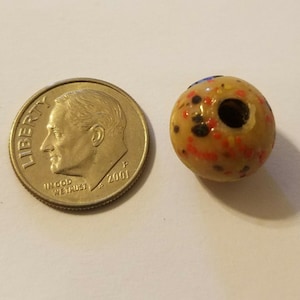 Pack of 30 Vintage Tan Multi-color Mosaic Glass 14mm Round Beads for ...