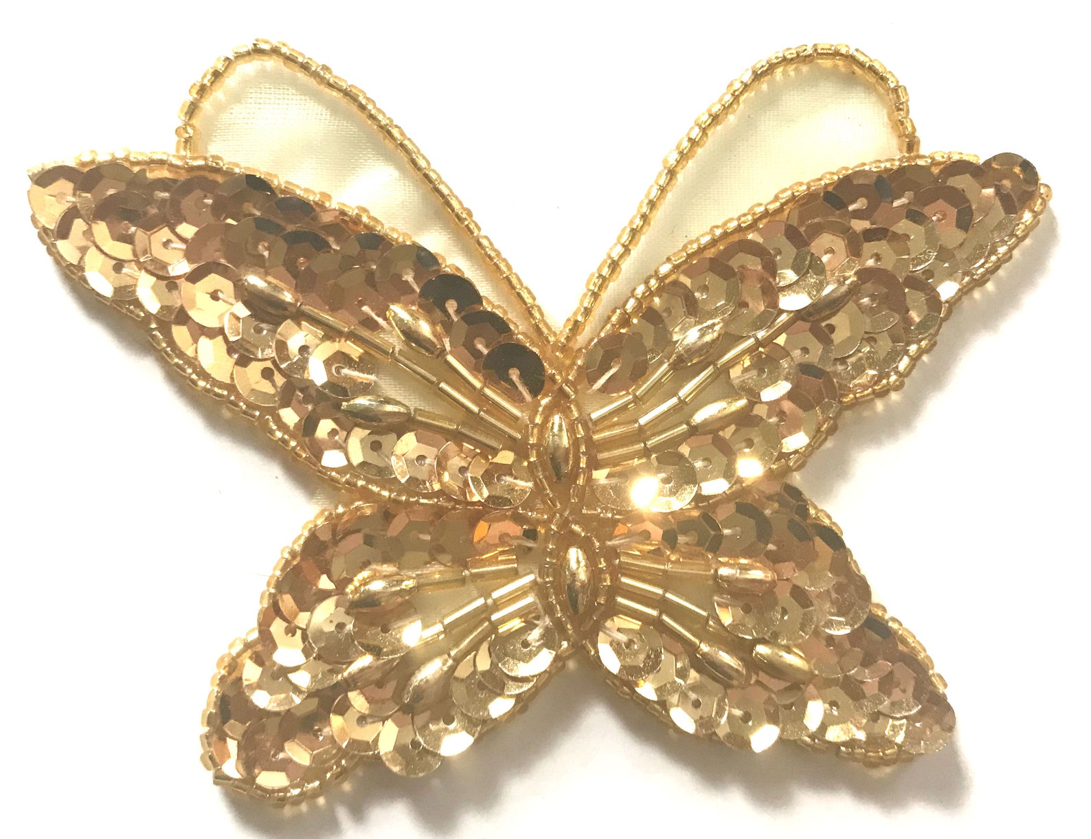 Large Butterfly Beaded Sequined Sew-on Applique Craft Sewing ...