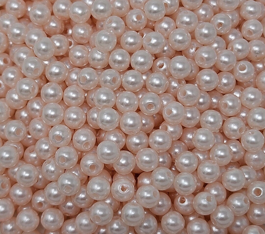 Lot of 1,000 Loose Artificial Pastel Plastic Pearls 5mm Small Round ...