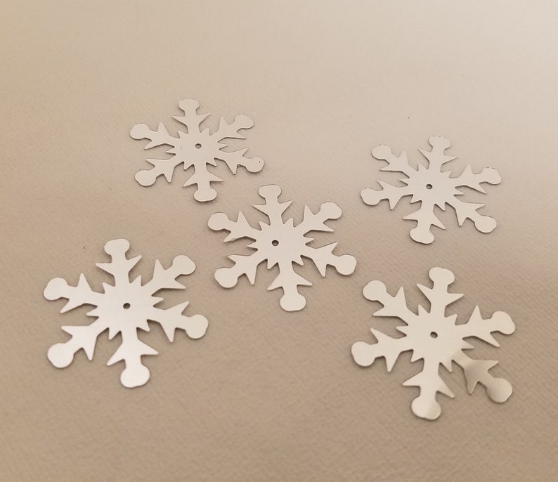 100 Pcs Vintage Snowflake Sequins Large 25mm 1-inch Metallic - Etsy