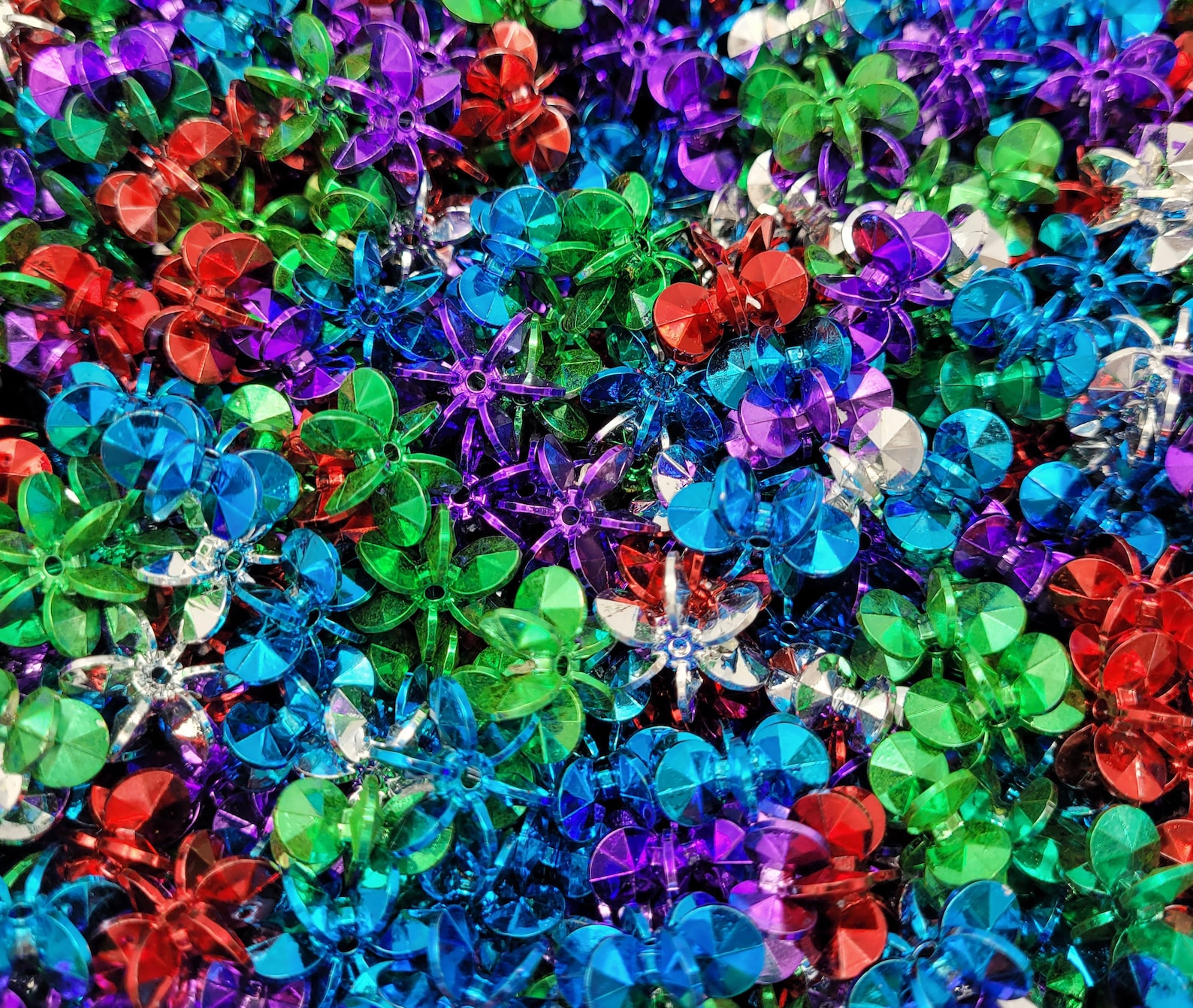 200 Pcs 18mm Metallic Colors Starflake Sunburst Plastic | Etsy