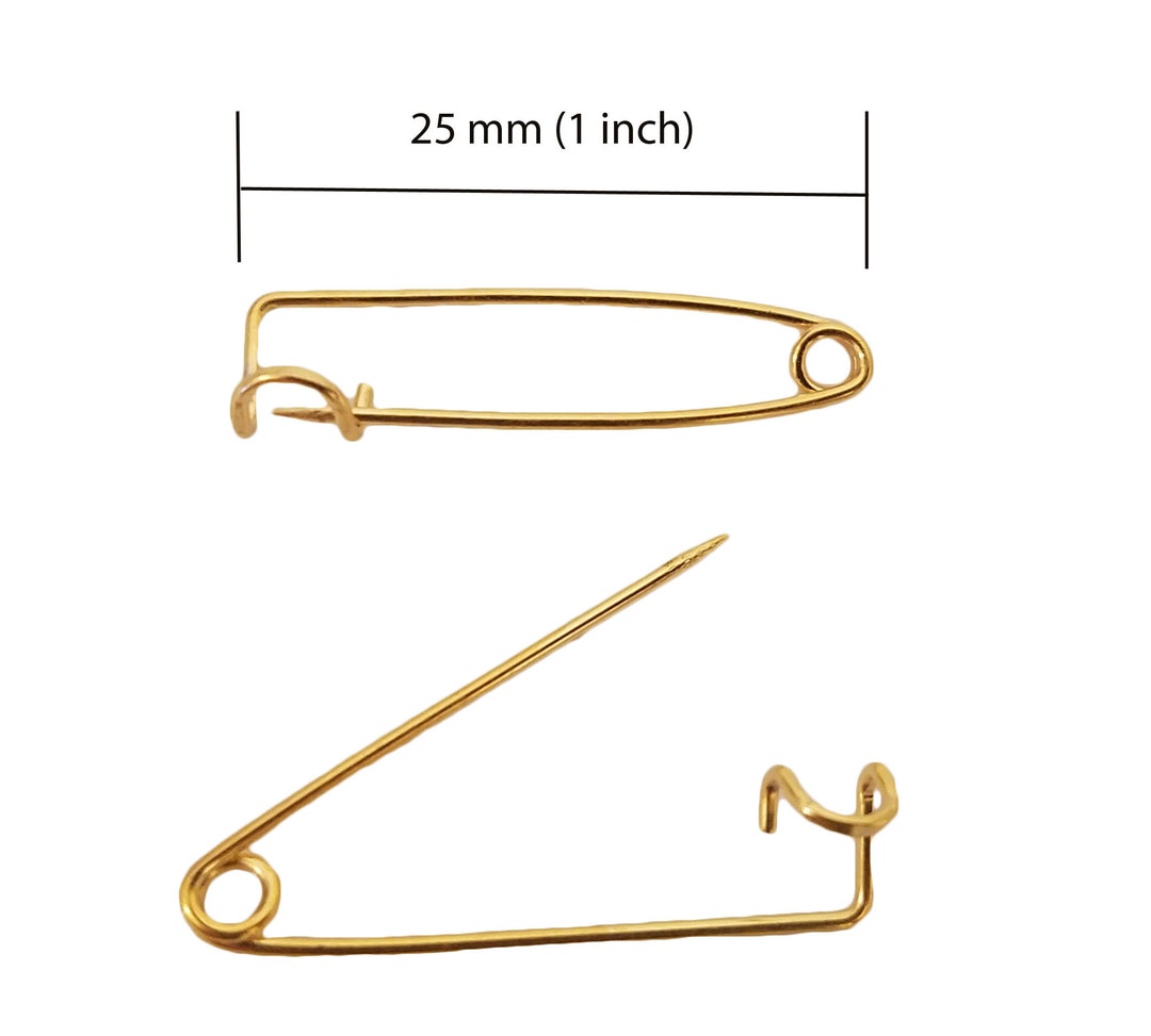 100 Pcs Gold Brass Kilt Pins Brooch Badge Safety Pin Backs 25mm 1 ...