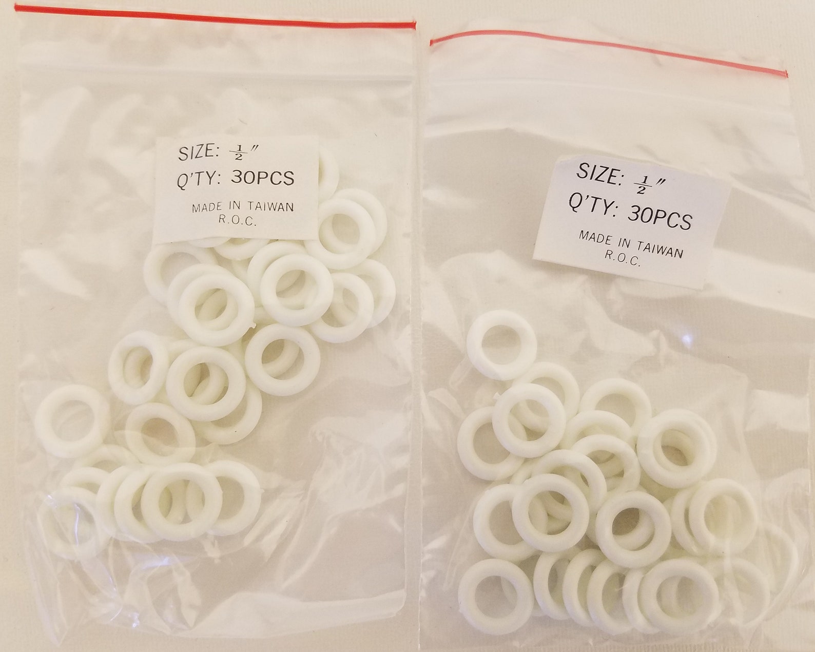 Lot of 60 Round White Plastic Macrame Craft Rings Tiny 1/2" Inch ...