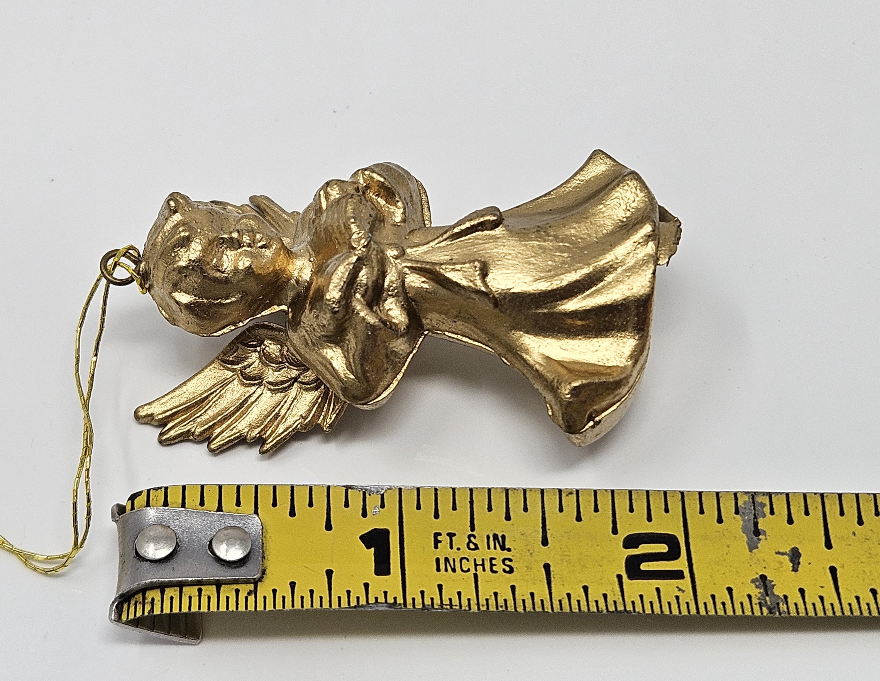 Pack of 12 Vintage Miniature 2" Gold Plastic Angel With Accordion or ...
