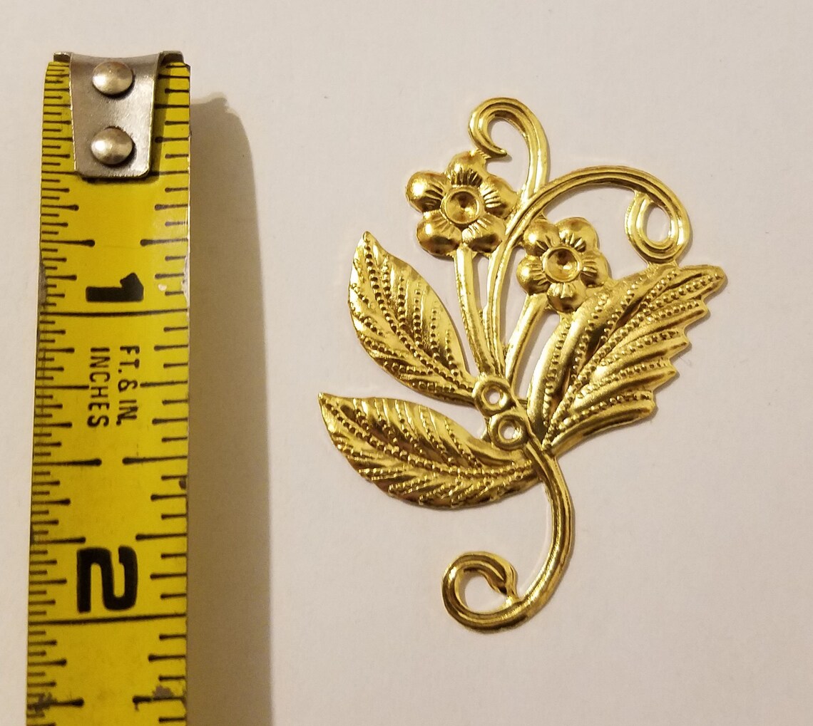 10 Pcs Gold Tone Metal Filigree Floral Scroll Flower Craft Accents ...