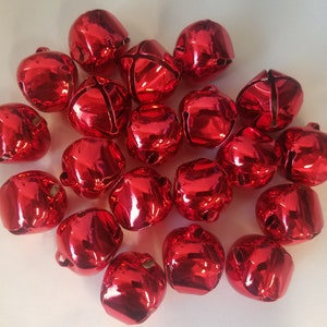 Lot of 20 Shiny Metal Jingle Bells for Christmas Crafts Large 30mm ...