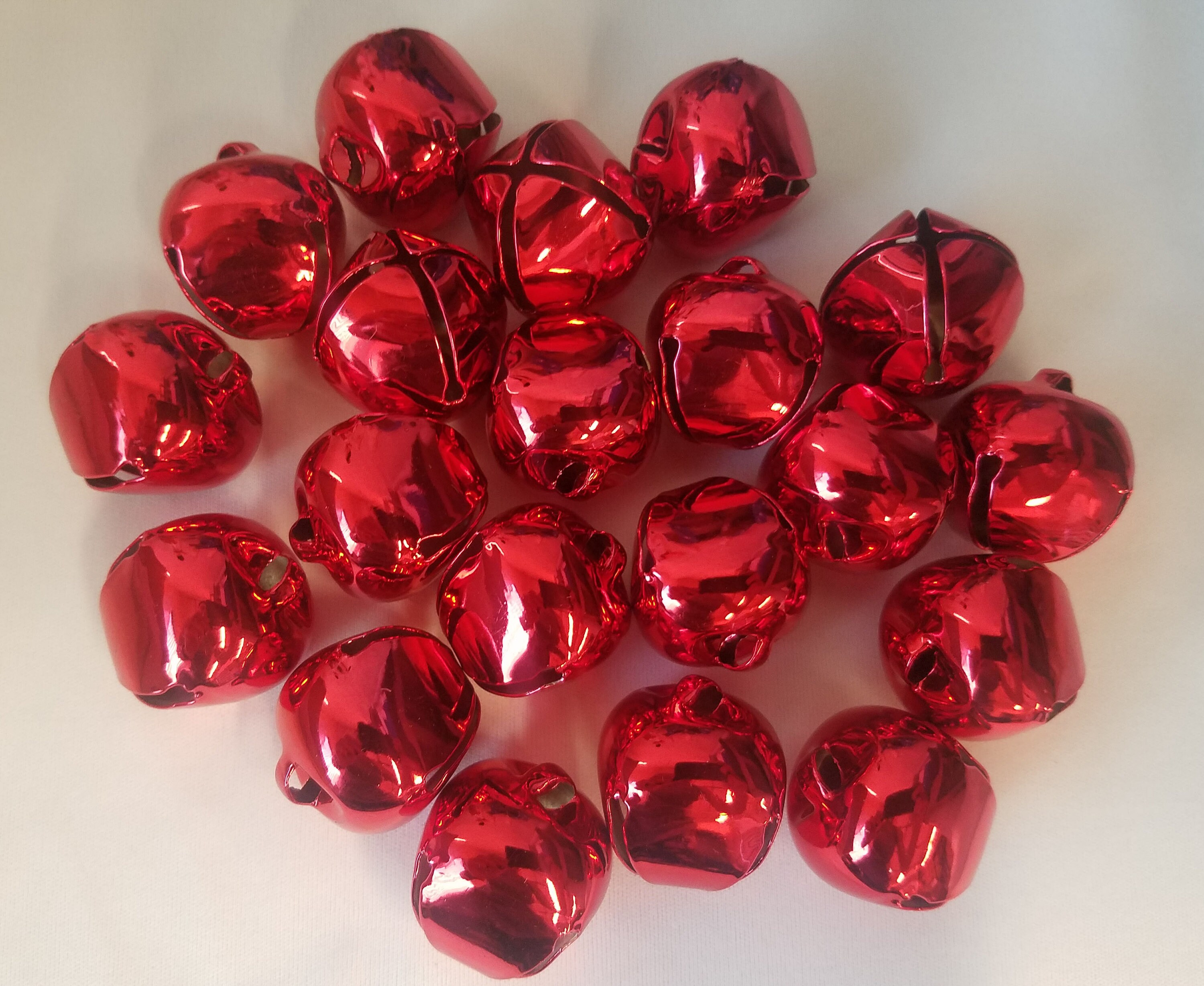 Lot of 20 Shiny Metal Jingle Bells for Christmas Crafts Large 30mm ...