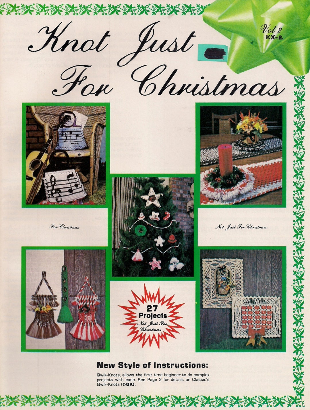 Vintage Macrame Knot Just for Christmas Craft Book With Pattern and ...