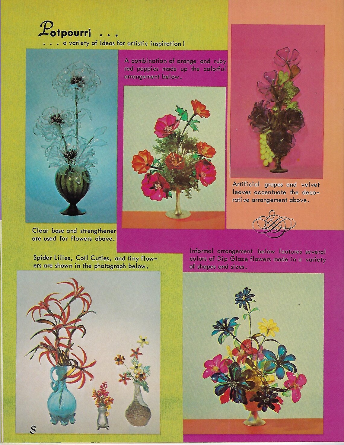 PDF ONLY Glass-like Flowers the Shape and Dip Way Vintage 1960's How to ...