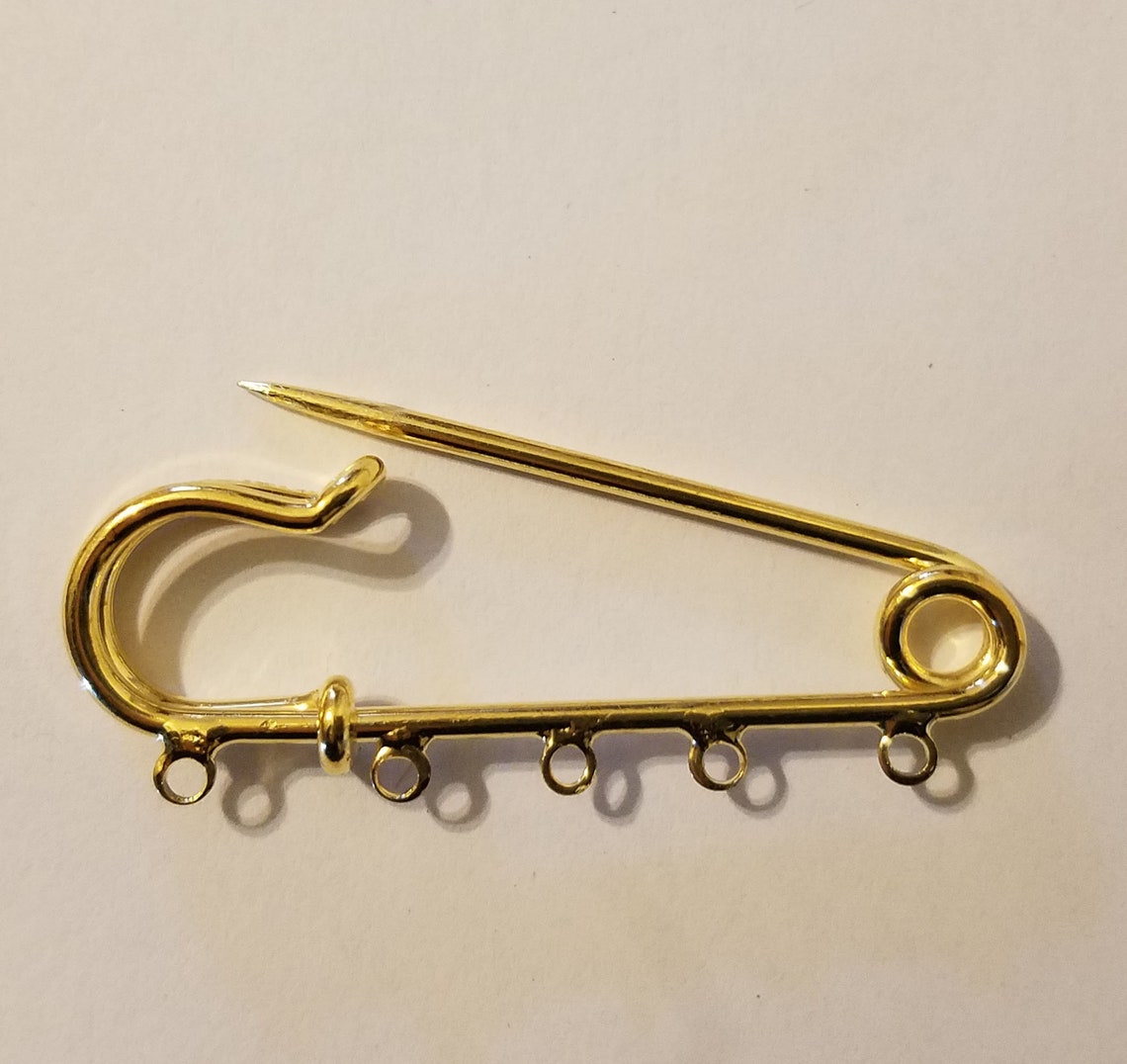 12 Pcs Gold Brass Kilt Pins With 5 Loops for Charms Jewelry - Etsy