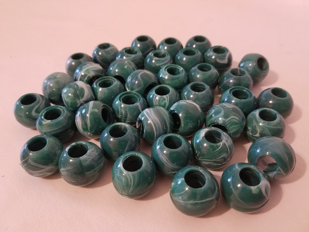 Lot of 40 Marbella Round Plastic Acrylic Macrame Craft Beads 7/8" 22mm ...