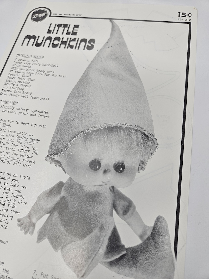 Lot of 4 Vintage Zim's Troll Elf Witch Doll Making Felting Patterns ...