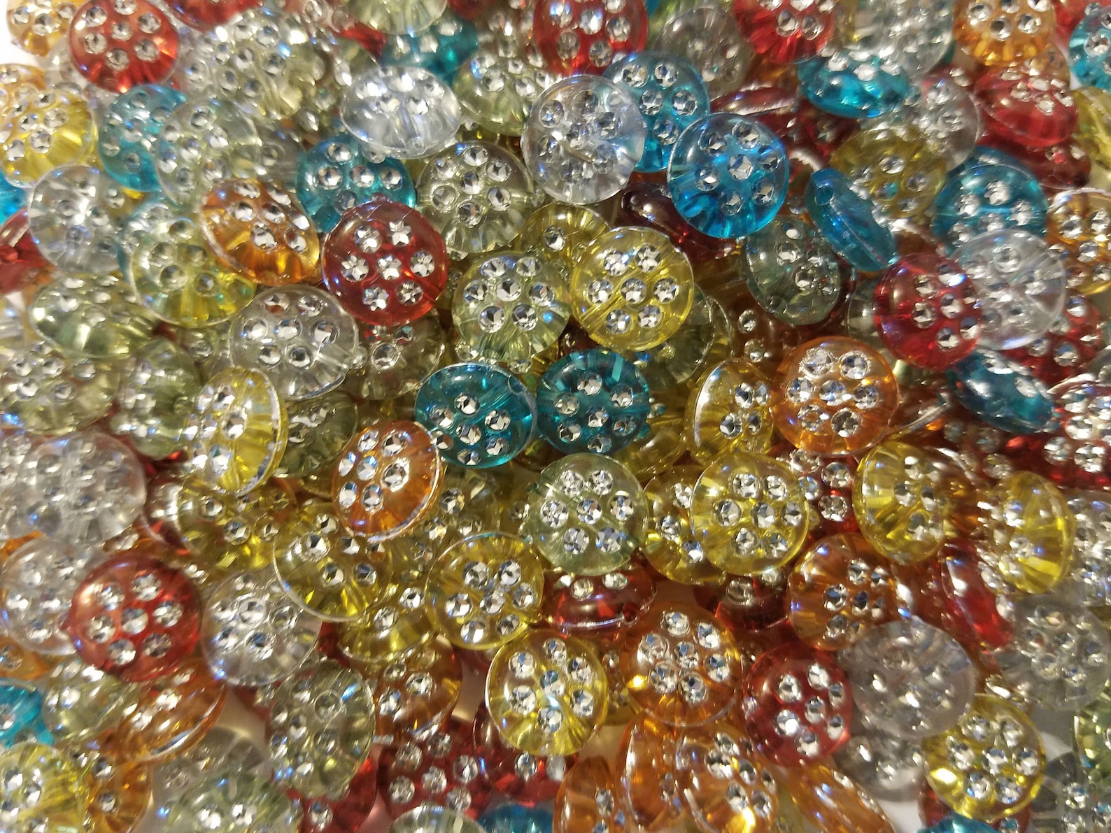 500 Pcs Transparent Rhinestone Diamonettes Plastic Craft Jewelry Beads ...