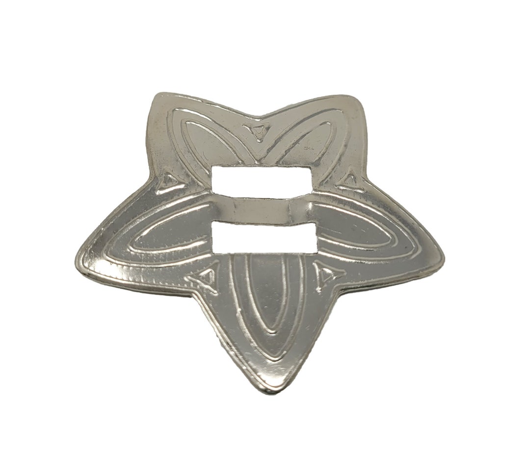10 Pcs Silver Flower Shaped Slotted Concho Metal Southwestern Cowgirl ...