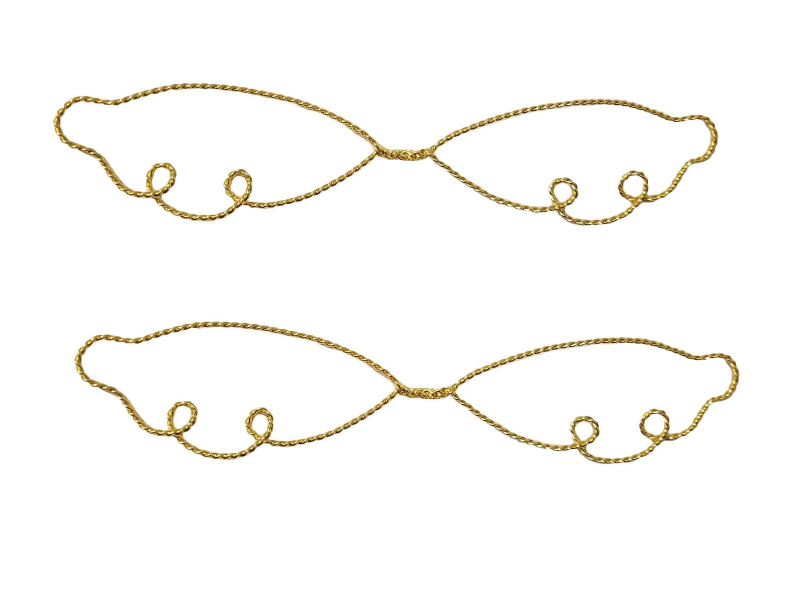 2 Pair 7 Twisted Gold Metal Wire Angel Wings for Craft - Etsy