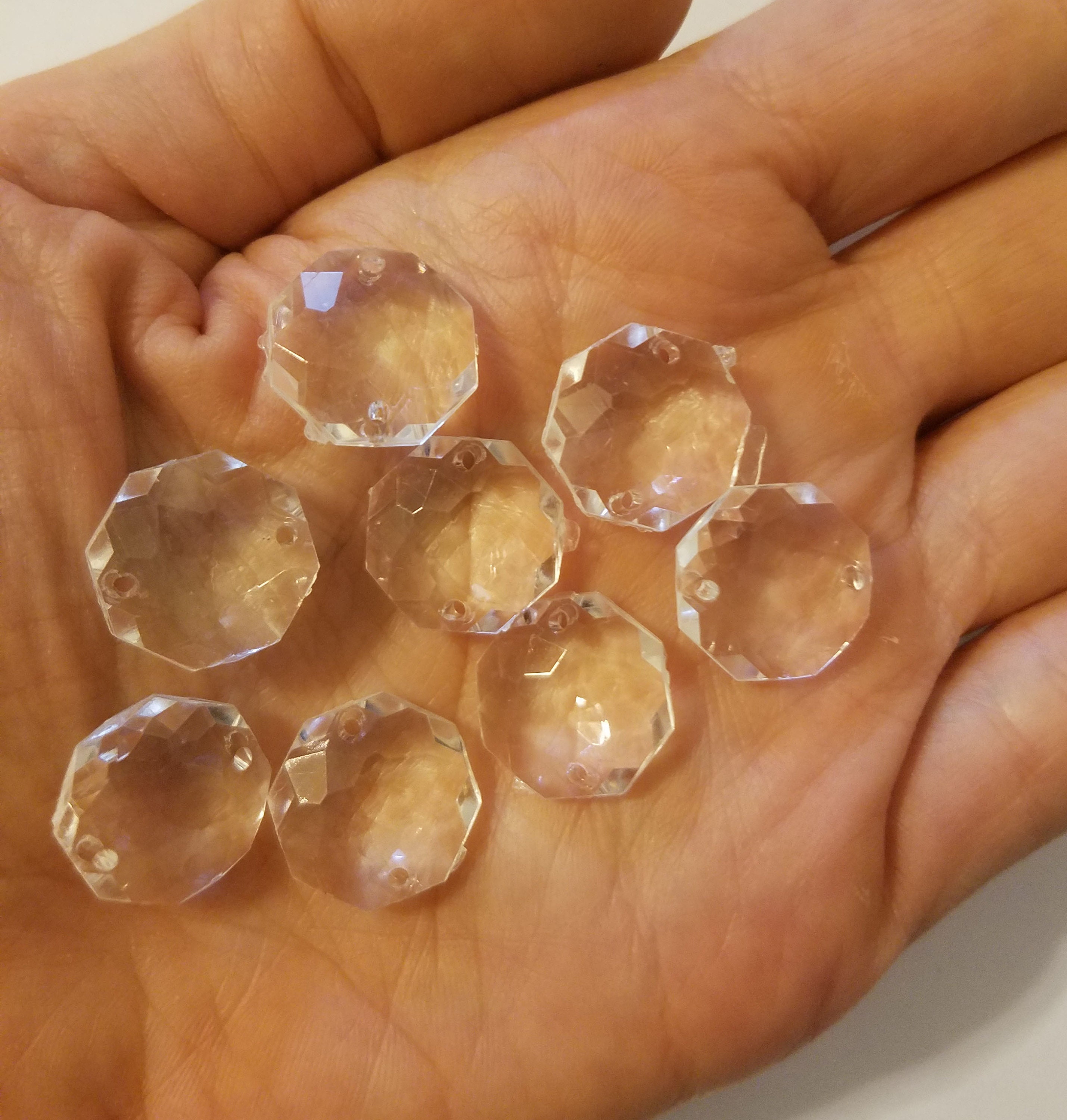 Pack of 50 Crystal Clear Acrylic Plastic Octagon 15mm Faceted | Etsy