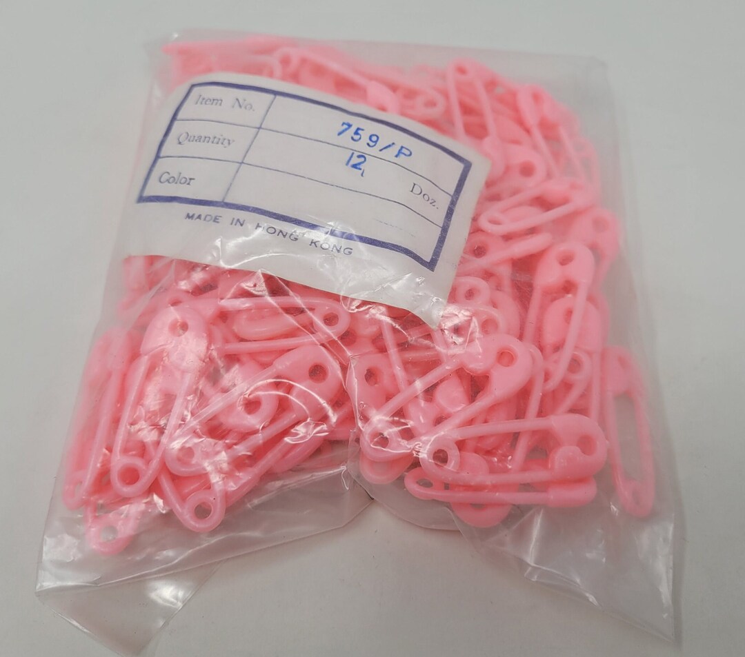 Pack of 144 Vintage Plastic Safety Pins 1-1/2" Miniature Baby ...