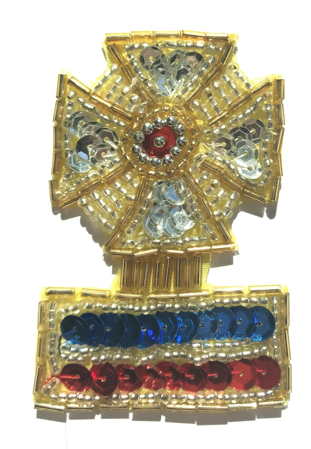 Pack of 2 Knights of Columbus Cross Emblem Beaded Sequined Sew-on ...