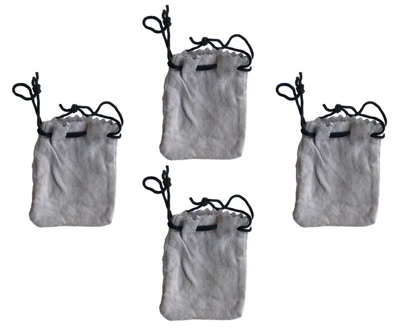 Pack of 4 Small Genuine Suede Leather Drawstring Pouch Bag for - Etsy