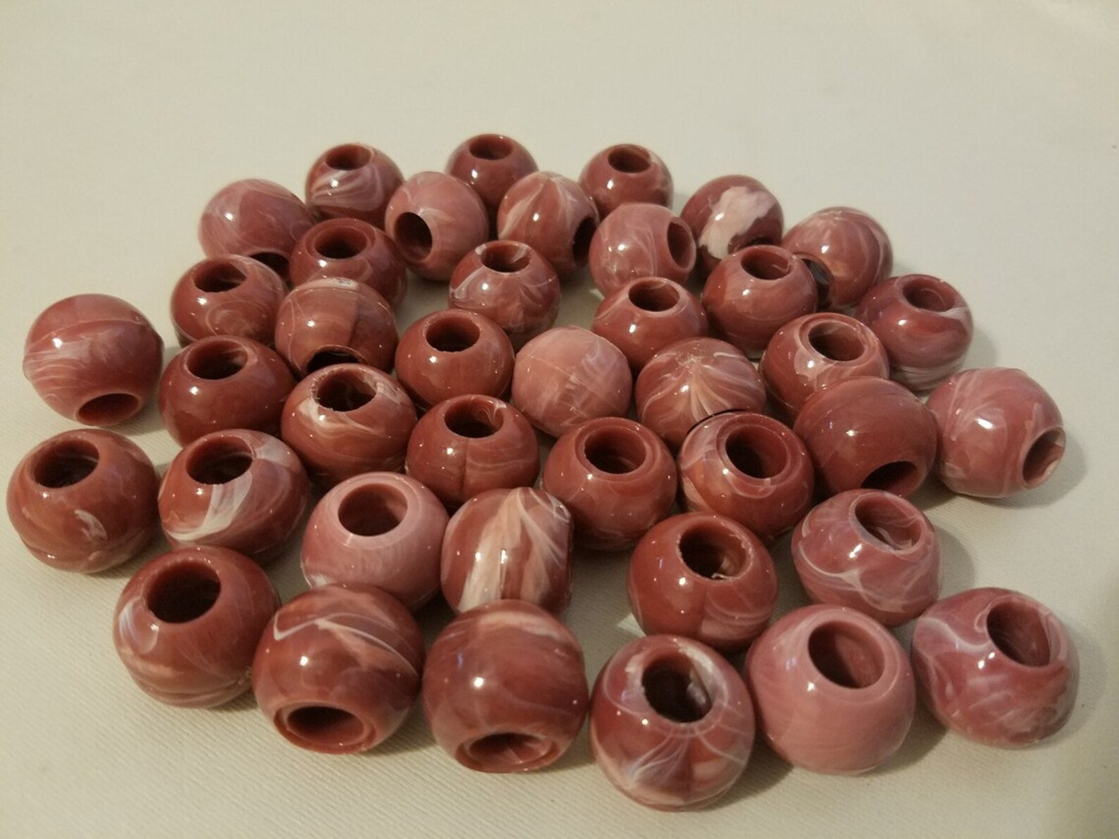 Lot of 40 Marbella Round Plastic Acrylic Macrame Craft Beads 7/8" 22mm ...