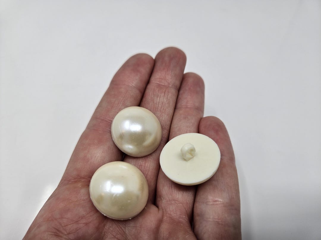 12 Pcs Vintage Ivory Pearl Shank Buttons Plastic Sewing Dress Buttons ...