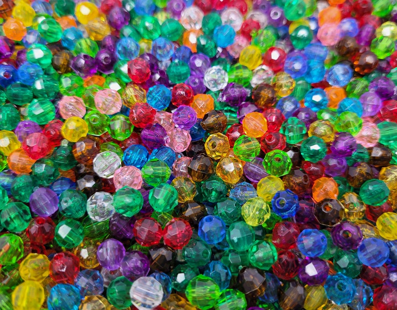 1,000 Pcs Crystal Faceted 6mm Round Plastic Acrylic Craft Beads - Etsy