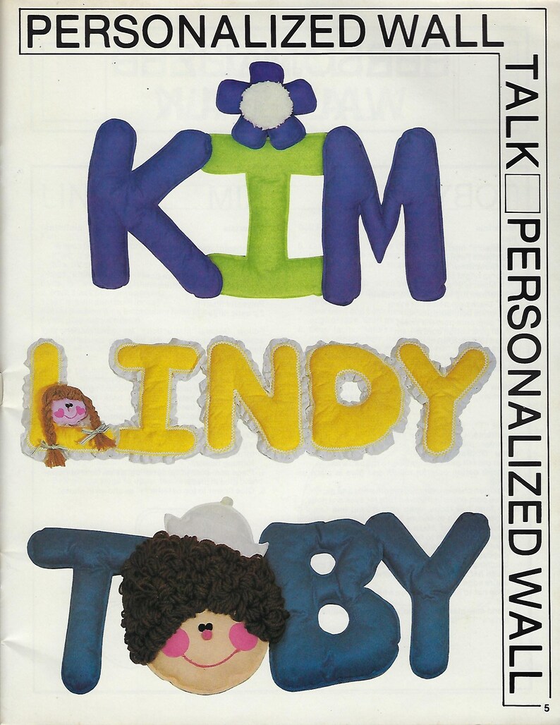 Wall Talk Felt Designs Fabric Applique Wallhanging Patterns | Etsy