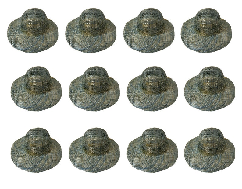 Pack of 12 Vintage 3" Miniature Natural Sinamay Woven Sun Hats Barbie ...